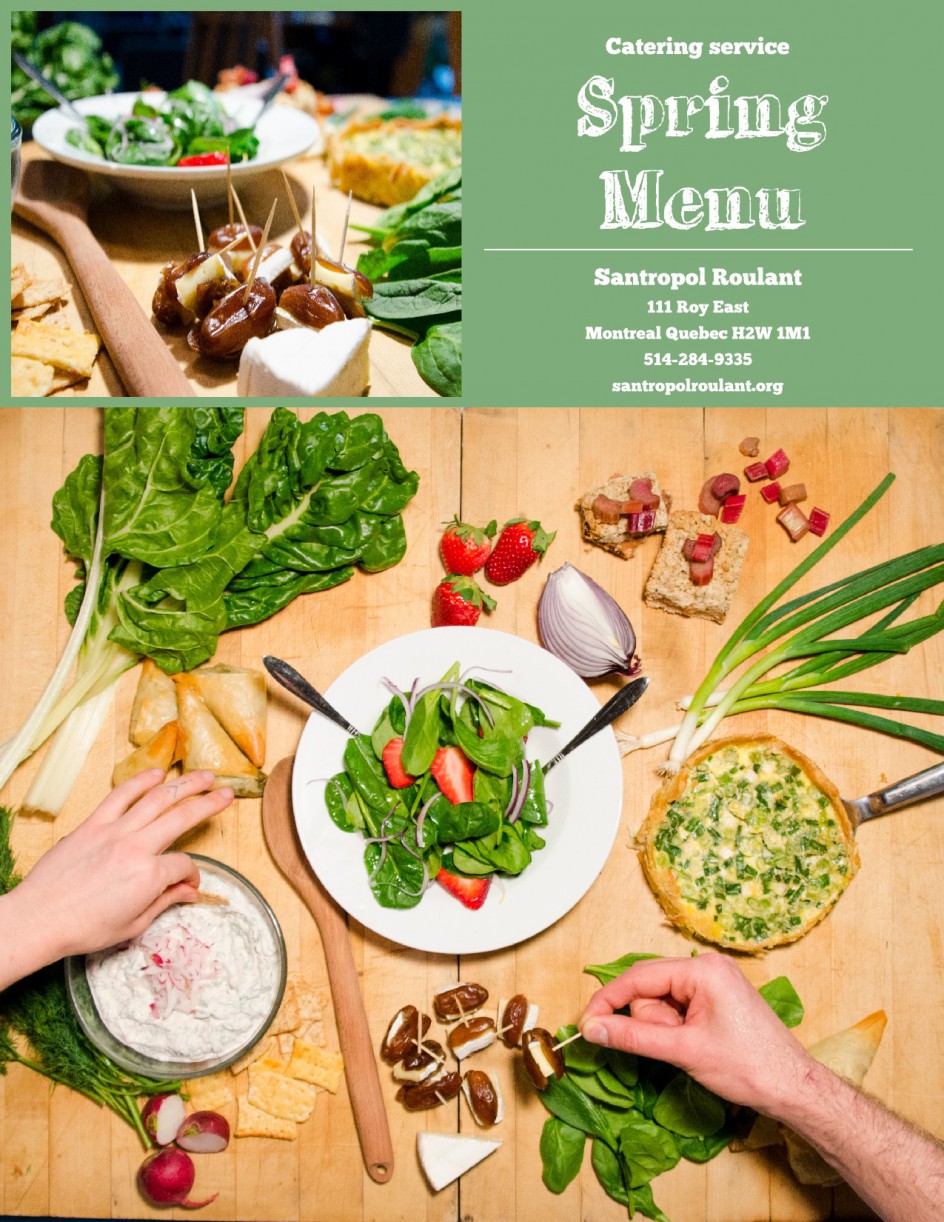 Introducing our New Spring Catering Menu | Santropol Roulant