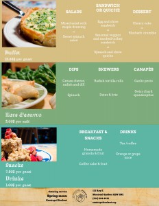 Introducing our New Spring Catering Menu | Santropol Roulant